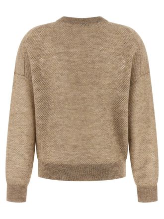 Brunello Cucinelli Waffle Knit Mohair Wool Sweater - Beige