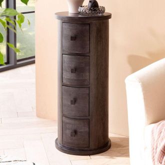 M&S Collection M&s - Range-cd 4 tiroirs 34x34x85 cm en manguier noir vernis