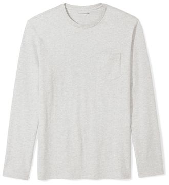 Amazon Essentials Herren Langärmeliges T-Shirt, Schmale Passform, Hellgrau Meliert, XXL