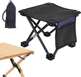 Generic Klapphocker - leichter hoher Rahmen, verstellbare Sitzhöhe | robuste runde Struktur, breite Stützbasis mit starkem Lastdesign für Wandern, Angeln, Cam