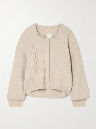 Deiji Studios Cardigan Aus Rippstrick Mit Recycelten Fasern - Wollwei&szlig;