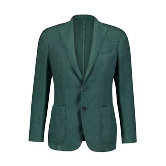 Boglioli Gr&uuml;ne Leinenjacke Reverskragen - - Jackets - Herren - Gr&uuml;n - 4XL