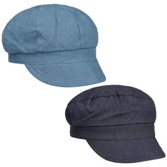LIPODO Casquette Reversible en Lin Femme - avec Etiquette DEte Visiere Ete Printemps-ete - M (57-58 cm) Bleu