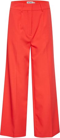 Ichi IHLEXI PA5 Damen Hose Stoffhose mit Stretch weiter Schnitt Crop Länge, Größe:40, Farbe:Poppy Red (171664)