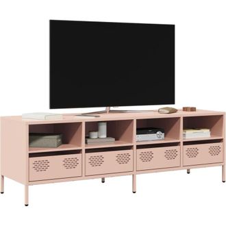 vidaXL vidaXL Meuble TV rose 135x39x43,5 cm acier lamin&eacute; &agrave; froid
