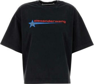 Alexander Wang Femme, Tops, Noir, Taille: 38 FR Logo Graphic T-Shirt