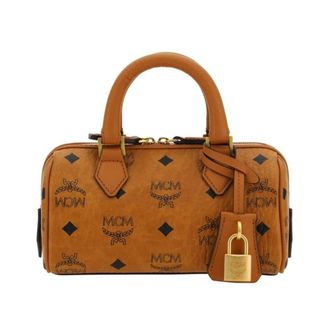 MCM Sac &agrave; main Ella Boston avec Poign&eacute;es Tubulaires - Femme - Sacs - Brun - Taille: ONE Size