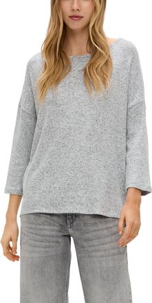 QS by s.Oliver Weiches Shirt aus Viskosemix in Melange-Optik grau meliert XS