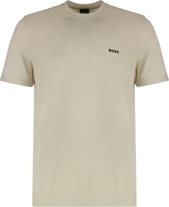 BOSS t-shirt à logo brodé - Tons neutres