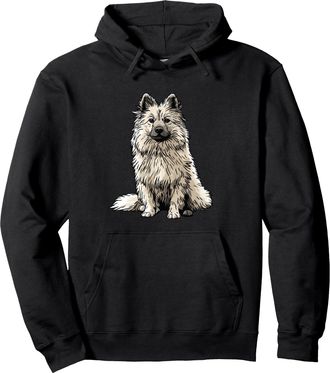 Whyitsme Design Keeshond-Hundeillustration Pullover Hoodie
