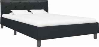vidaXL Bettgestell Schwarz Kunstleder 140 × 200 cm Vidaxl