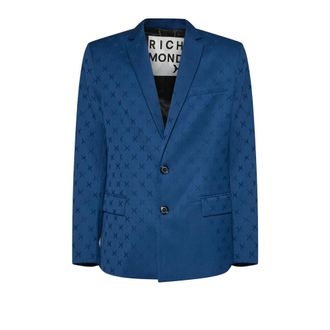 John Richmond Ma&szlig;geschneiderte Jacke mit charakteristischem Muster - - Jackets - Herren - Blau - XS