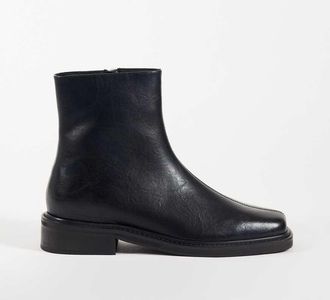 Asos bottes zipp&eacute;es &agrave; coutures apparentes noires