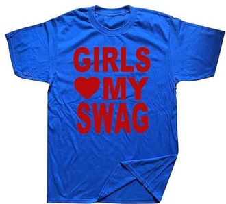 Keephen Girls Love My Swag Things T-Shirt Dr&ocirc;le Lettre Impression 3D Manches Courtes Col Rond Casual Tee Shirts Tops pour Femmes Hommes