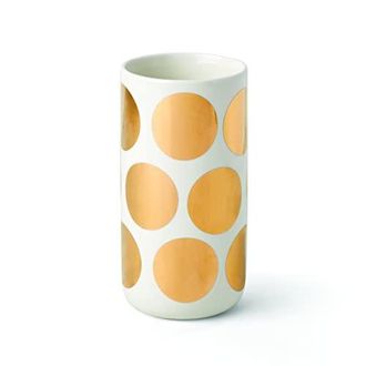 Kate Spade New York Vase, hohe Goldpunkte, 5,7 cm, Wei&szlig;