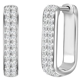 Glanzst&uuml;cke M&uuml;nchen Ohrringe - Sterling Silber Creolen Zirkonia - Gr. unisize - in Silber - f&uuml;r Damen