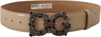 Dolce & Gabbana Femme, Accessoires, Beige, Taille: ONE Size Amore Belt