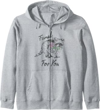 Trendy Apparel Valentines Day Feral for You Rose & Raccoon Kapuzenjacke