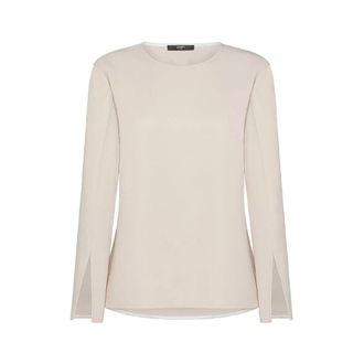 Seventy Femme, Tops, Beige, Taille: 36 FR &Eacute;l&eacute;gante Blouse en Viscose avec Manches Fendues