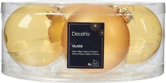 Kaemingk Weihnachtskugeln Glas 8cm 4 Stück - matt & glänzend transparent - Große Christbaumkugeln Weihnachtsbaumkugeln für Weihnachten - Christbaumschmuck & We