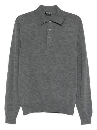Tom Ford polo à manches longues - Gris