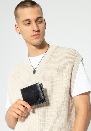 Wittchen Herren-Geldb&ouml;rse mit Klappfach, Schwarz, Naturleder