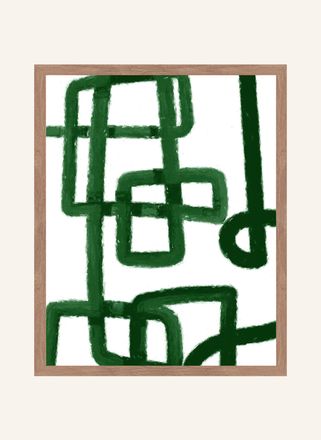 Any Image Any Image Wandbild Gr&uuml;nes Labyrinth Mit Rahmen braun