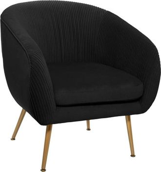 Atmosphera Atmosphera - Fauteuil en velours noir Solaro avec plis, design élégant par Créateur dIntérieur