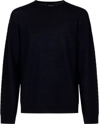 Giorgio Armani Homme, Pulls, Bleu, Taille: L Pull en Laine