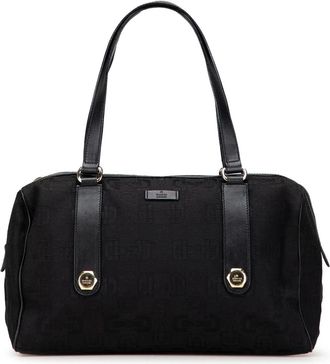 Gucci Crossbody Bags - Canvas Horsebit Charmy Boston Bag - Gr. unisize - in Schwarz - f&uuml;r Damen