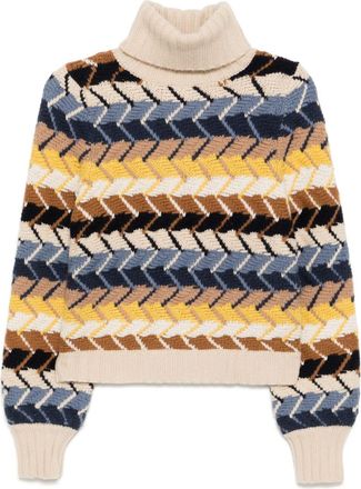 Chlo&eacute; Pullover aus Woll-Kaschmirgemisch - Mehrfarbig