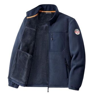 Generic Veste polaire d&eacute;contract&eacute;e ample pour homme, automne et hiver, polaire, veste daffaires d&eacute;contract&eacute;e, ample, confortable, tendance