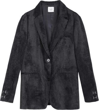 Alysi Femme, Vestes, Gris, Taille: 44 FR Blazer en velours c&ocirc;tel&eacute;