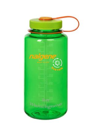 Nalgene Trinkflasche Weithals-Sustain - 1 L (Melone, mit Namensgravur, 1 Liter)