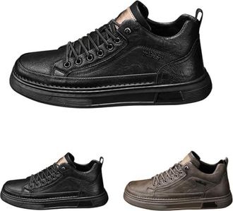 Generic Chaussures de loisirs pour homme - Chaussures de sport r&eacute;tro en cuir - Chaussures de marche sportives - Semelle plate - Chaussures de course confortab