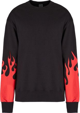 8 by YOOX PRINTED ORGANIC COTTON LOOSE-FIT CREWNECK