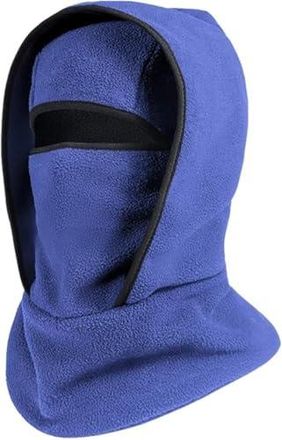 Generic Chapeau dhiver chaud avec tour de cou int&eacute;gr&eacute; - Masque de cyclisme coupe-vent 3 en 1 - Masque et cache-cou, bleu, Taille unique