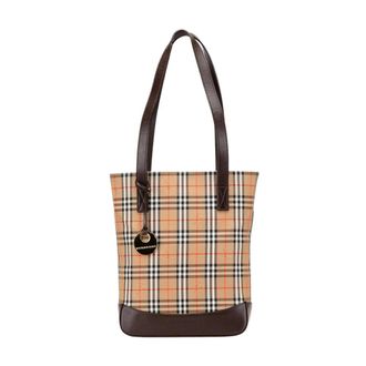 Burberry Pre-owned Sac fourre-tout en toile Haymarket Check - Femme - Pre-owned - Brun - Taille: ONE Size