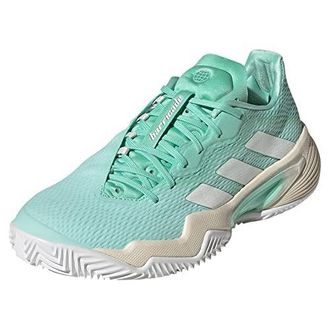adidas Womens Barricade Tennis Shoe, Easy Green/White/Chalk White (Clay), 7.5