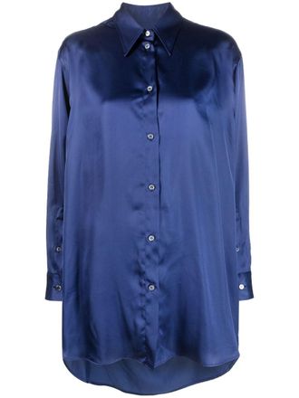 Maison Margiela chemise oversize à détails de découpes - Bleu
