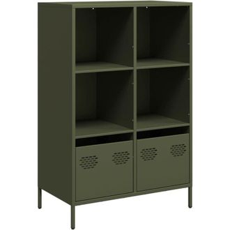 vidaXL Highboard Olivgr&uuml;n 68x39x103,5 cm Stahl - Vidaxl