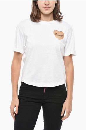 Dsquared2 Crew Neck Cotton T-Shirt with Mesh Detail size Xs