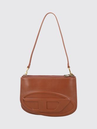 Diesel Mini sac d&eacute;paule 1DR en cuir lisse avec plaque logo Oval D
