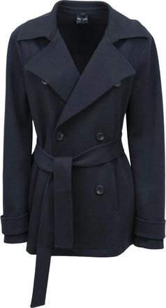 Pennyblack Femme, Manteaux, Noir, Taille: 40 FR Trench court en jersey piqu&eacute;