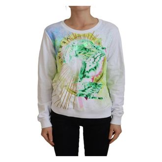 Versace Jeans Couture Lang&auml;rmliger Sweater mit Grafikprint - - Sweatshirts & Hoodies - Damen - Mehrfarbig - 2XS