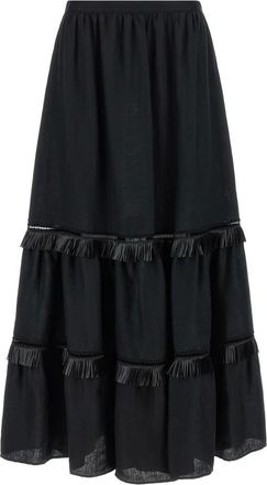 Kiton Femme, Jupes, Noir, Taille: 38 FR Long Full Skirt