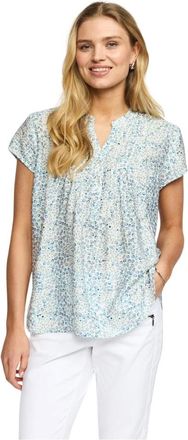 2-Biz Femme, Blouses et Chemises, Bleu, Taille: 42 FR Dot Blouse