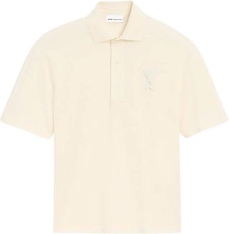Ami Femme, Tops, Beige, Taille: 38 FR ADC Patch SS Polo
