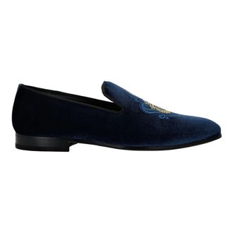 Billionaire Boys Club Mocassins en velours &agrave; motif blason - Homme - Chaussures - Bleu - Taille: 41 EU