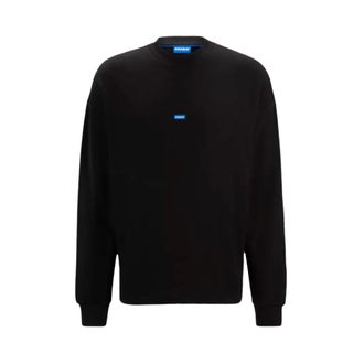 HUGO BOSS Homme, Sweatshirts et sweats à capuche, Noir, Taille: L Sweat en éponge de coton noir
